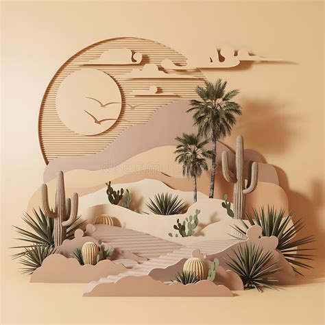 Cacti Palm Trees Stock Illustrations 1095 Cacti Palm Trees Stock