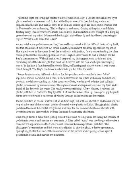 Oceanography Project “nothing Beats Exploring The Coastal Waters Of