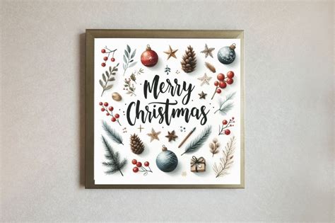 Watercolor Merry Christmas Typography Graphic By Daliapopi · Creative