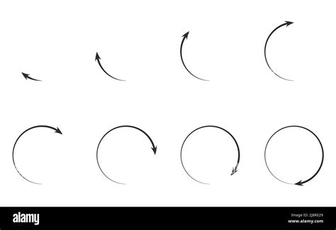 Rotating Arrows Icon Creating Rotation Of 45 Degree To 360 Degree Stock