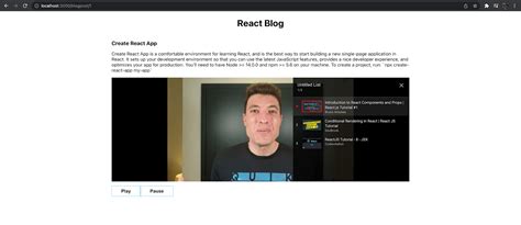 Embed A Youtube Player Into A React App