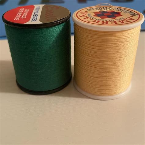 Set Of 3 Americana Quilting Thread Spools 100 Glaced Cotton 3