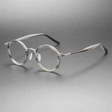 Oversized Round Glasses Le0449 Floral And Gunmetal Titanium Design