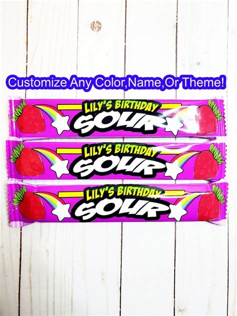 Personalized Name Sour Strings Birthday Party Custom Sour Etsy