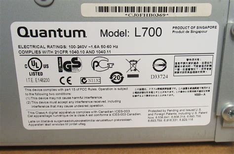 Quantum Superloader 3 L700 Ec L2kae Yf Lto4 16 Slot Rack Tape Drive Autoloader