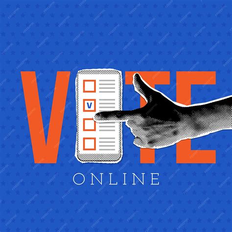 Premium Vector Hand Touching Smartphone With Voting App On The Screen