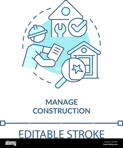 Manage Construction Turquoise Concept Icon Stock Vector Image Art Alamy