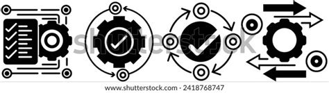 Process Management Icon Set Optimization Operation Stock Vector Royalty Free 2418768747