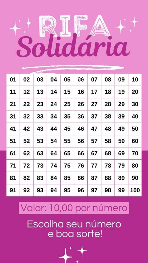 Rifa Sorteio Para Imprimir 1 A 100