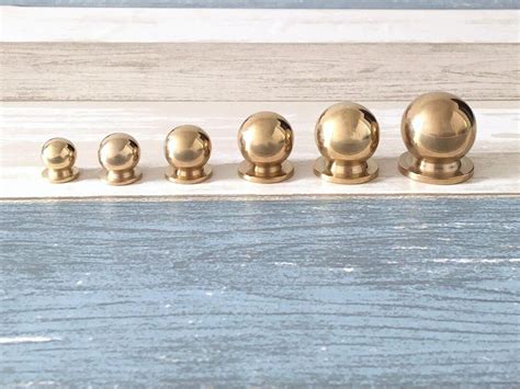 Brass Knob Unlaquered Brass Drawer Knobs Pull Brass Cabinet Knob Sphere Ball Pulls Dresser Knobs