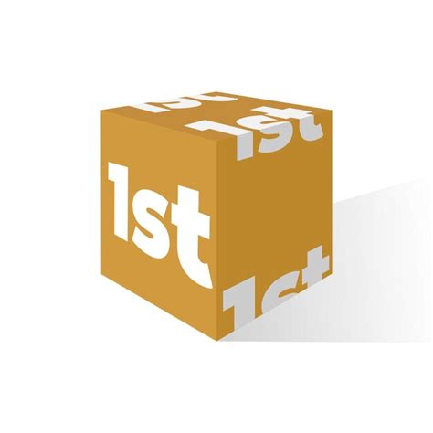 Premium Vector Ordinal Number First On Cube With Shadow