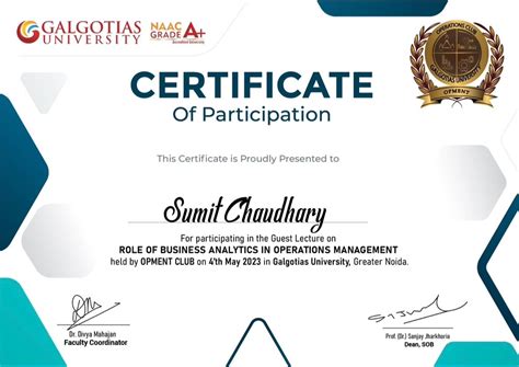Recently Attended The Guest Lecture On Role Of Business Analytics In