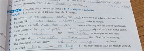 Exercise 2 Complete The Exercise By Using Verb Object Infinitive E
