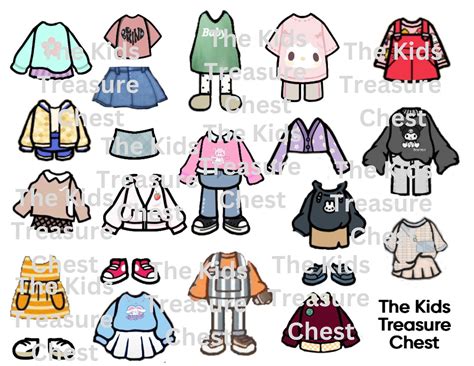 Toca Boca 1 Page Paper Doll Girl Clothes And Shoes Printable