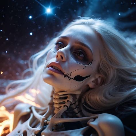 Premium Photo Portrait Of A Beautiful Young Girl In Her Skeleton