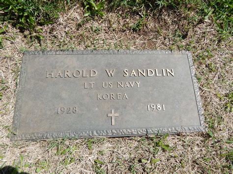 Harold Wayne Sandlin 1928 1981 Find A Grave Memorial