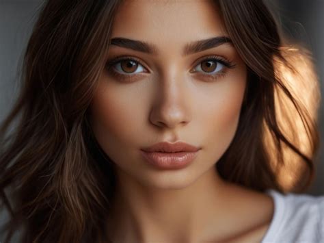 Premium Photo Beautiful Eurasian Brunette Model