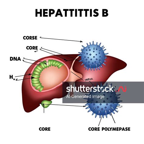 Simple Diagram Showing Structure Hepatitis B Ai Generated Image