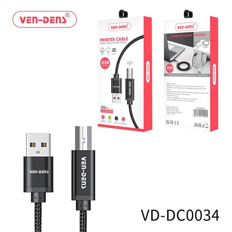 Printer Cable Black 2 Meter Ven Dens Accessories Ltd