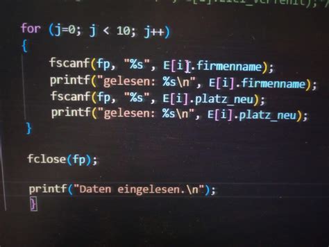 Programmieren Mit C Probleme Mit Fscanf Software Code