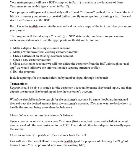 Your Main Program Will Use A Bst Compiled In Part 1