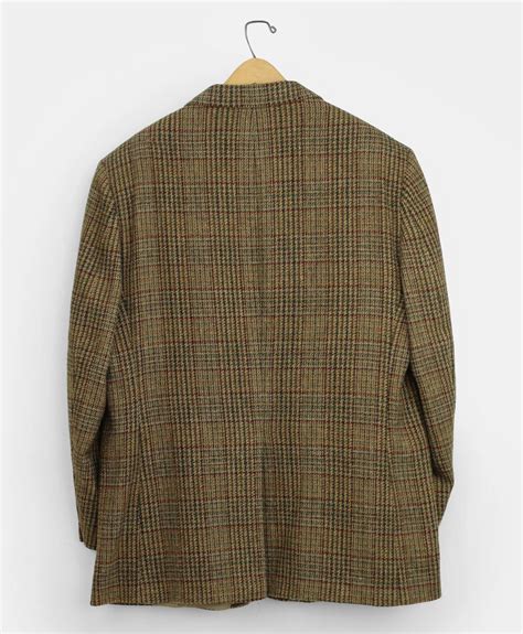 Vintage Brooks Brothers Glen Plaid Tweed Sport Coat 1990s 46long