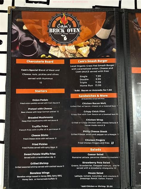 Online Menu Of Cams Brick Oven Restaurant Saint Charles Michigan
