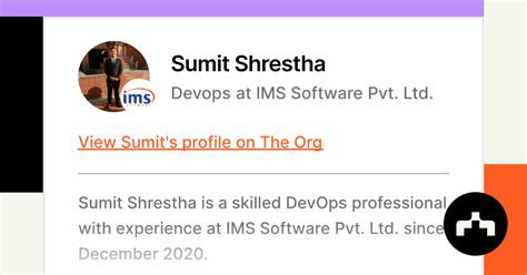 Sumit Shrestha Devops At Ims Software Pvt Ltd The Org