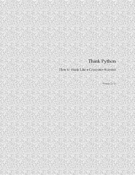 Download Free Think Python Pdf Online