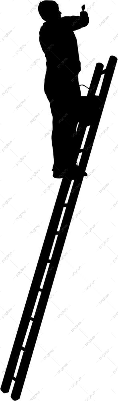 Man Climbing Ladder Silhouette Vector Png Silhouette Worker Climbing