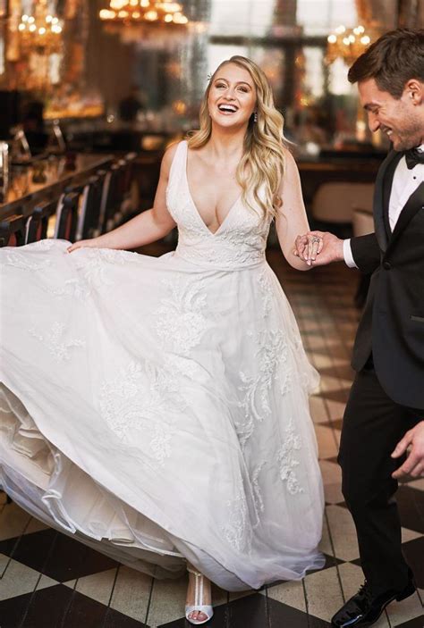 Stunning Plus Size Wedding Dresses Junebug Weddings Deep V Plus