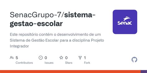 Github Senacgrupo 7sistema Gestao Escolar Este Repositório Contém O Desenvolvimento De Um