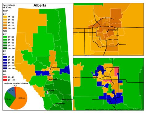 Map Of Alberta Provincial Election Polls According To Threehundredeight