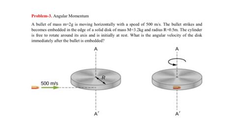 solved problem 3 angular momentum a bullet of mass m 2g is