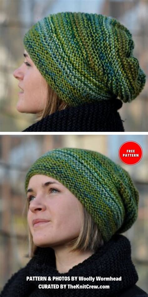 16 Free Knitted Slouchy Hat Patterns The Knit Crew