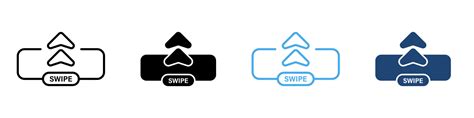 Slide Drag Button Line And Silhouette Color Icon Set Swipe Up Button
