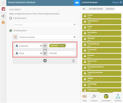 Discard Document Check Out Step