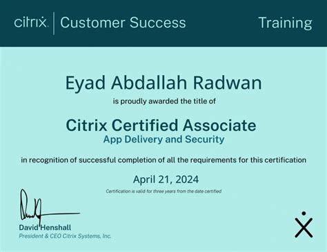 Citrix Cca Certification It Citrixcertified Networksecurity Cybersecurity Eyad Radwan