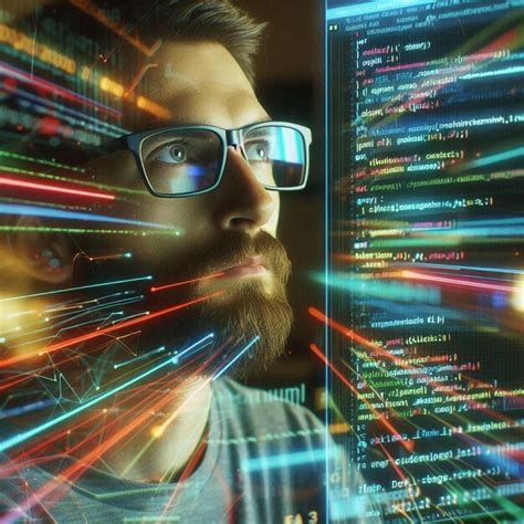 Virtual Code Editor In Action Premium Ai Generated Image