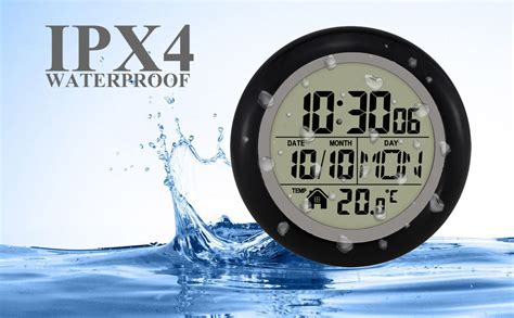 Waterproof Bathroom Clock Shower Wall Clock Bathroom