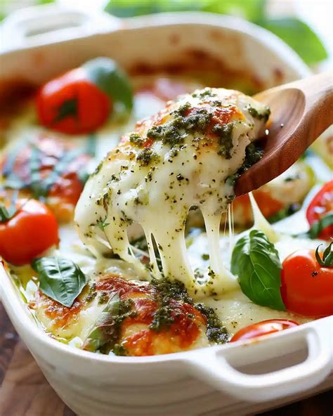 Baked Pesto Mozzarella Chicken Easy Healthy Gluten Free Weeknight Dinner