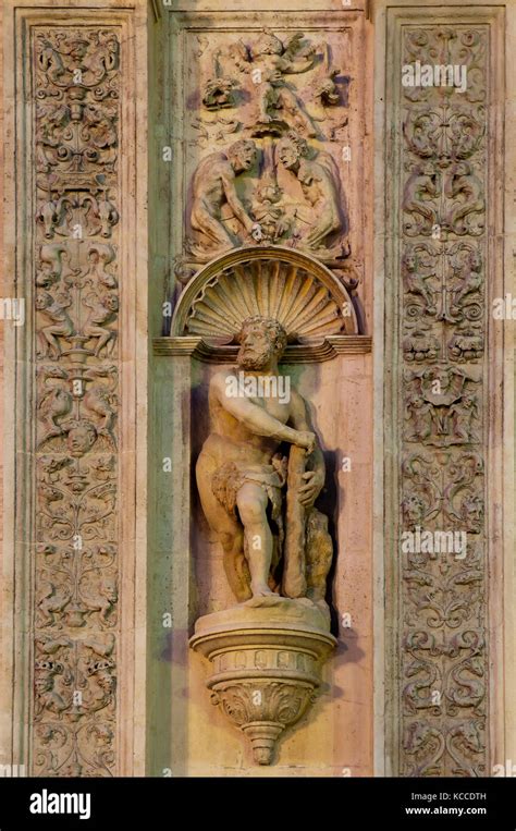 City Hall Sculpture Of Hercules On The Facade 16th Century Seville