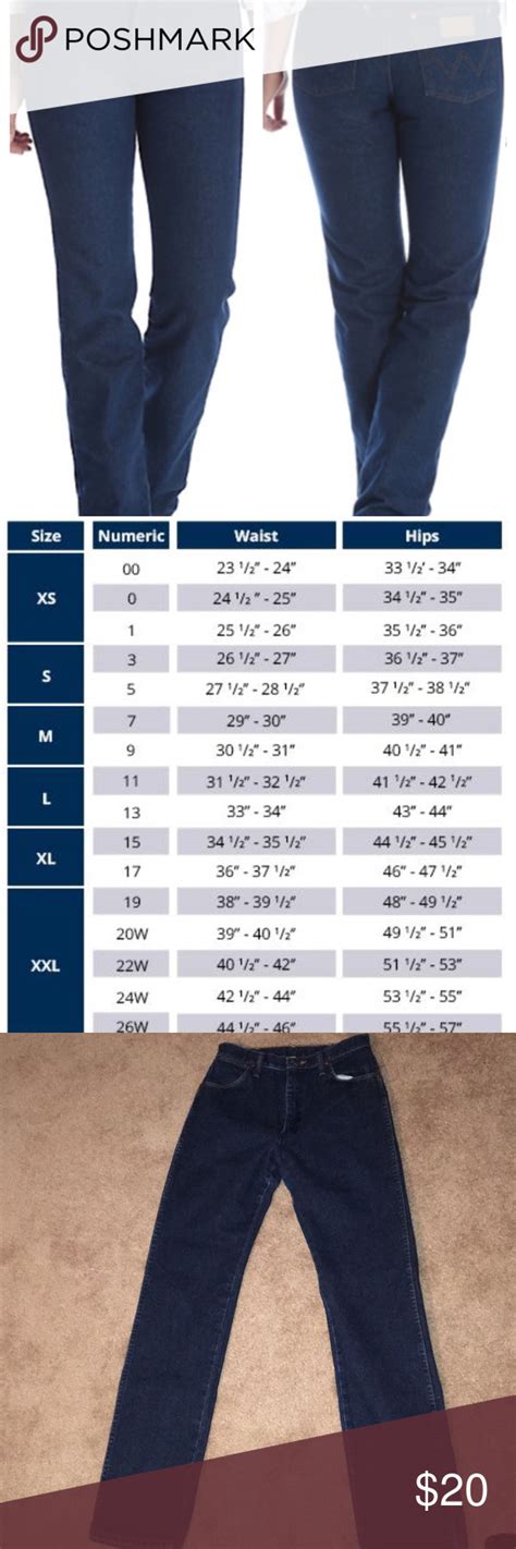 Wrangler Jeans Size Chart Wrangler Size Charts Jrplkg