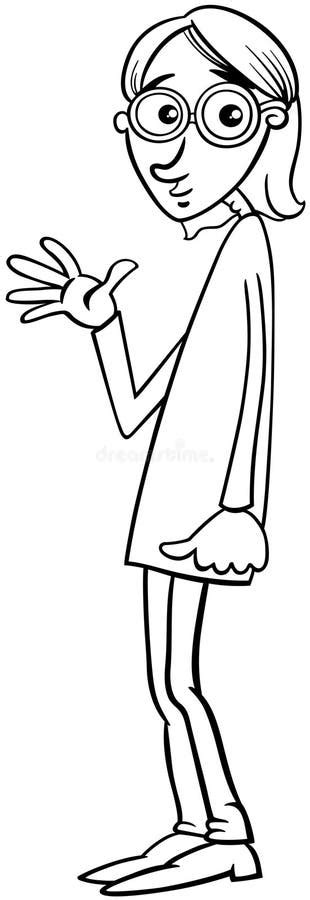 Happy Cartoon Young Man Comic Character Coloring Page Stock Vector Illustration Of Coloring