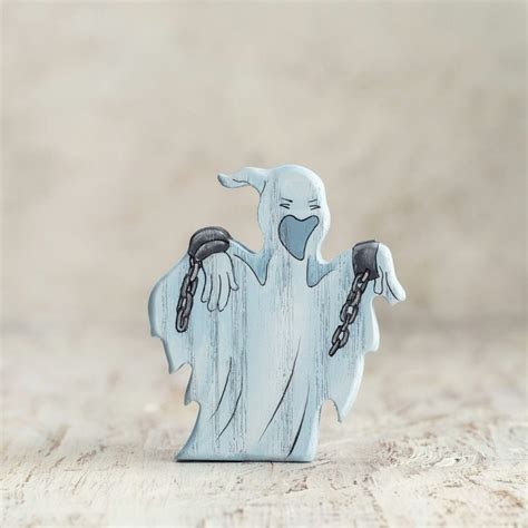 Handcrafted Wooden Ghost Toy Ethereal Spirit And Classic Spooky Decor