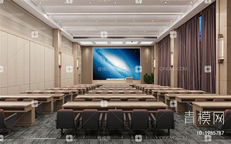 【教室阶梯3d模型】 现代cr有灯光有贴图max2016教室阶梯3d模型下载 Id1985787 免费3dmax模型库 青模3d模型网