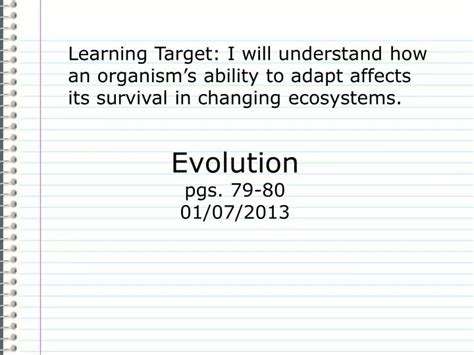Ppt Understanding How Adaptation Influences Survival In Evolving