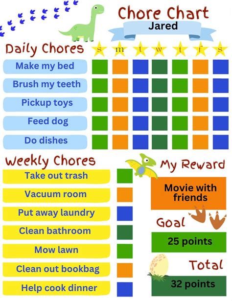 Tabla De Tareas De Dinosaurios Para Niños Tareas De Niños Tabla De Tareas Para Niños Tabla De