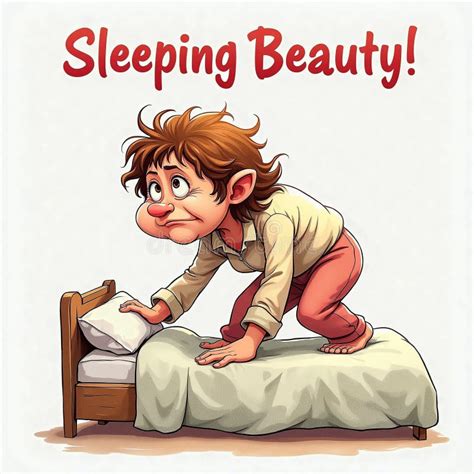 Cartoon Stripfiguurtje Glimlach Clipart Slaapt Schoonheidsmager Bed