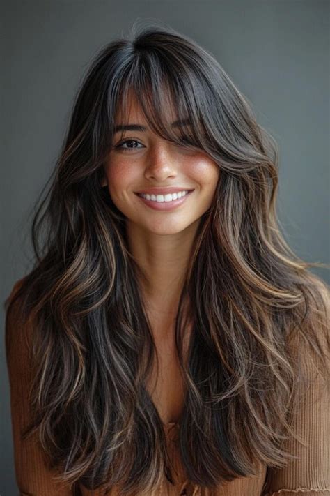 24 Wispy Curtain Bangs With Long Hair